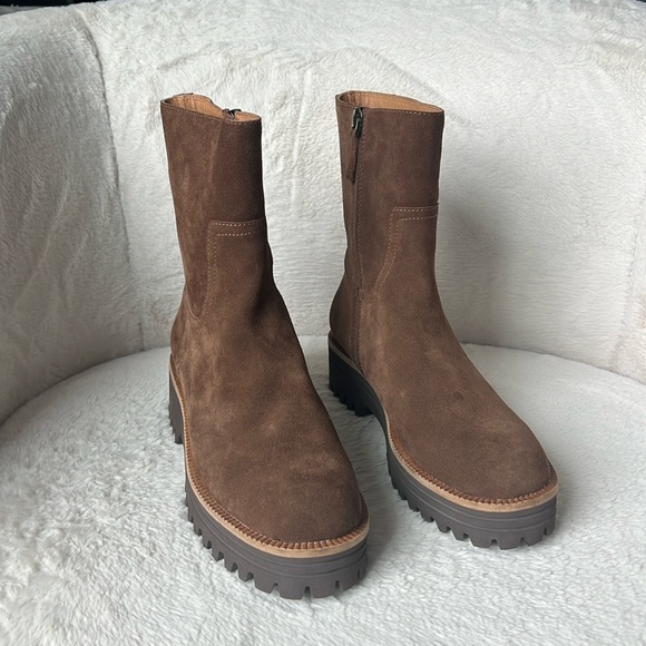 Bibi Lou | Shoes | Bibi Lou Suede Zip Up Lug Boots | Poshmark
